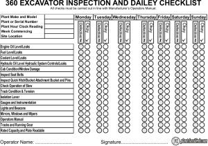 360 Excavator Inspection and Daily Checklist - PlantClassifieds ...