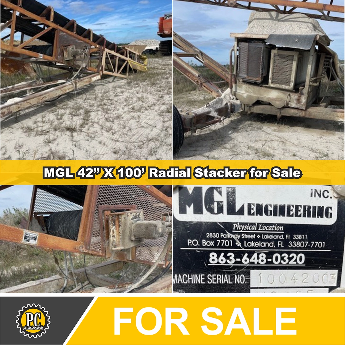 MGL 42x100 Radial Stacker For Sale | PlantClassifieds Plant Equipment ...